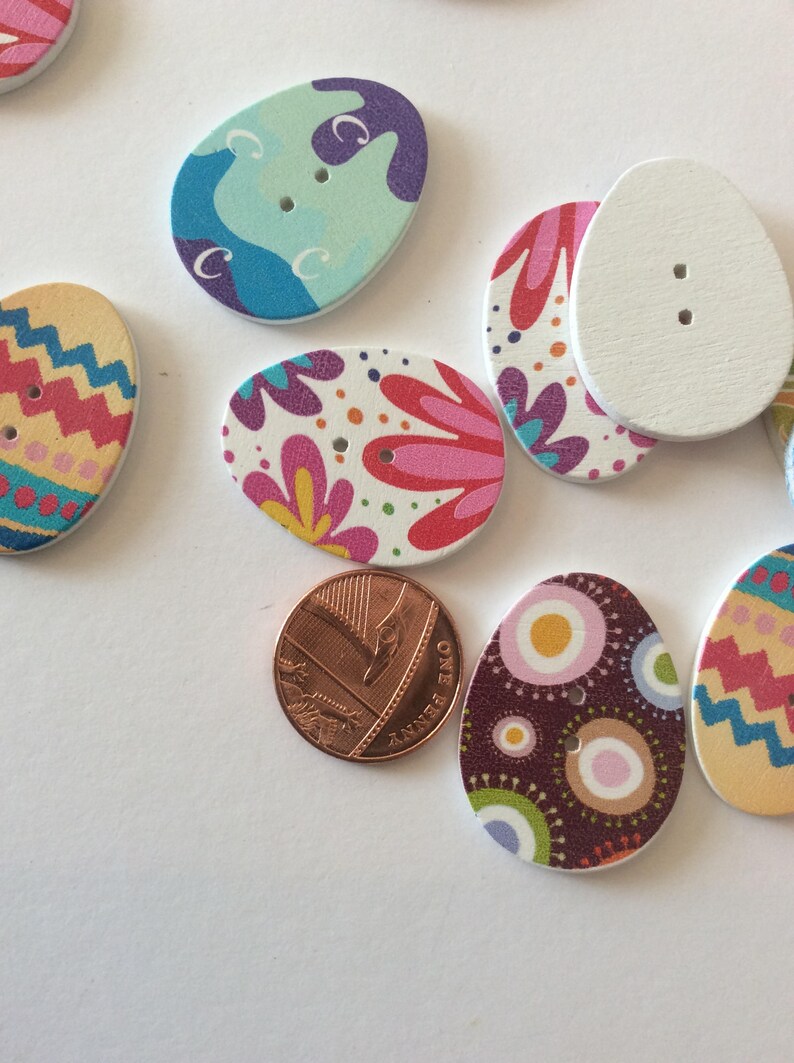 Easter Egg Buttons/Easter Craft Buttons/wooden egg | Etsy