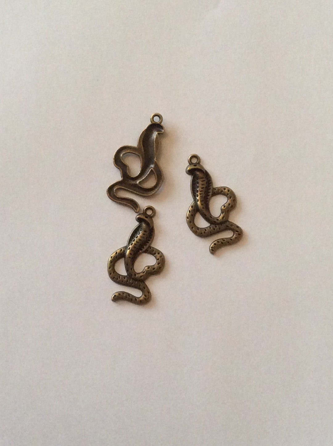 Snake Charms/ Snake Charm/antique Brass Snake Charm/adder Snake Charm ...