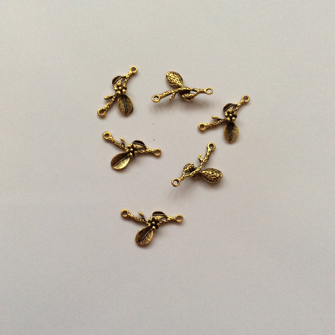 Connector Charms/flower Connector Charm/branch Connector Charm/floral ...