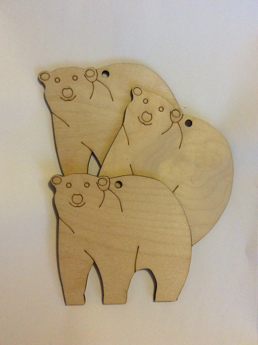Wooden Polar Bear Shape/polar Bear Shapes for Crafts/blank Animals for ...