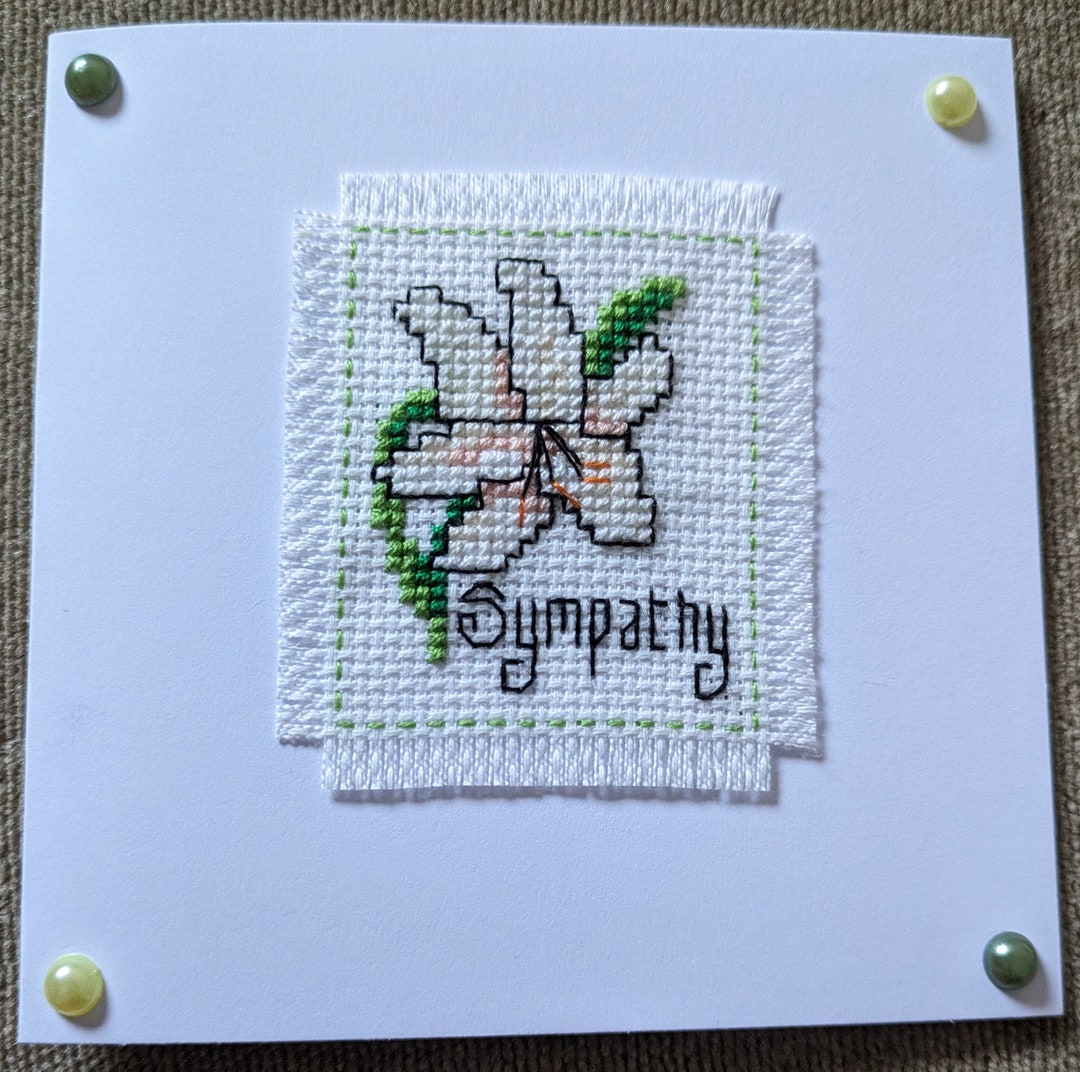 Cross Stitch Sympathy Card - Etsy UK