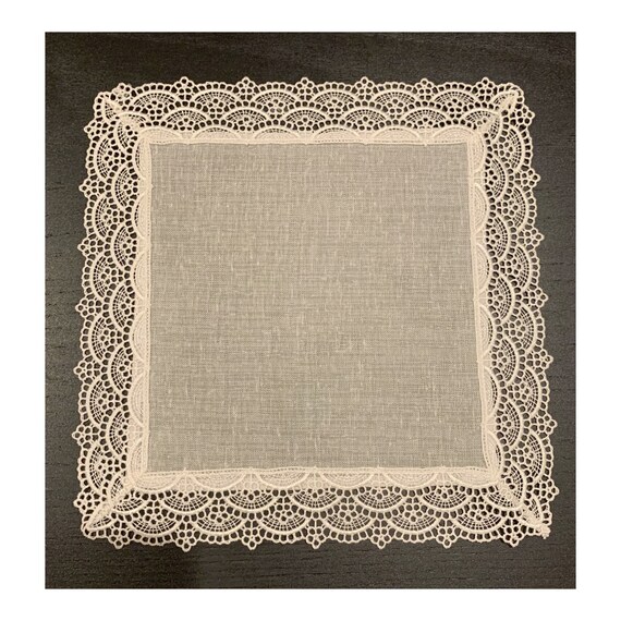 Handmade Linen Square Doilies - Etsy