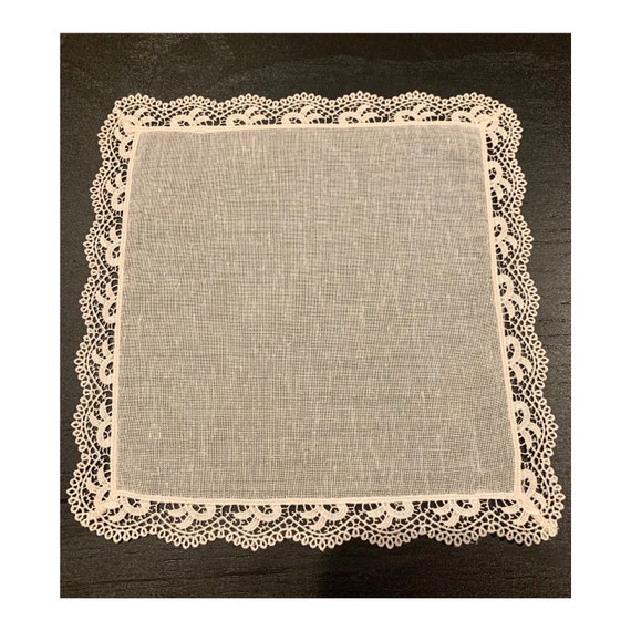 Handmade Linen Square Doilies | Etsy