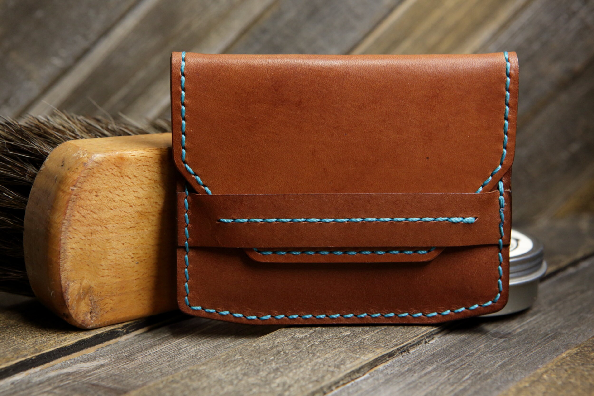 Flap Wallet. Handmade Leather Wallet Lined with Custom Fabric | Etsy