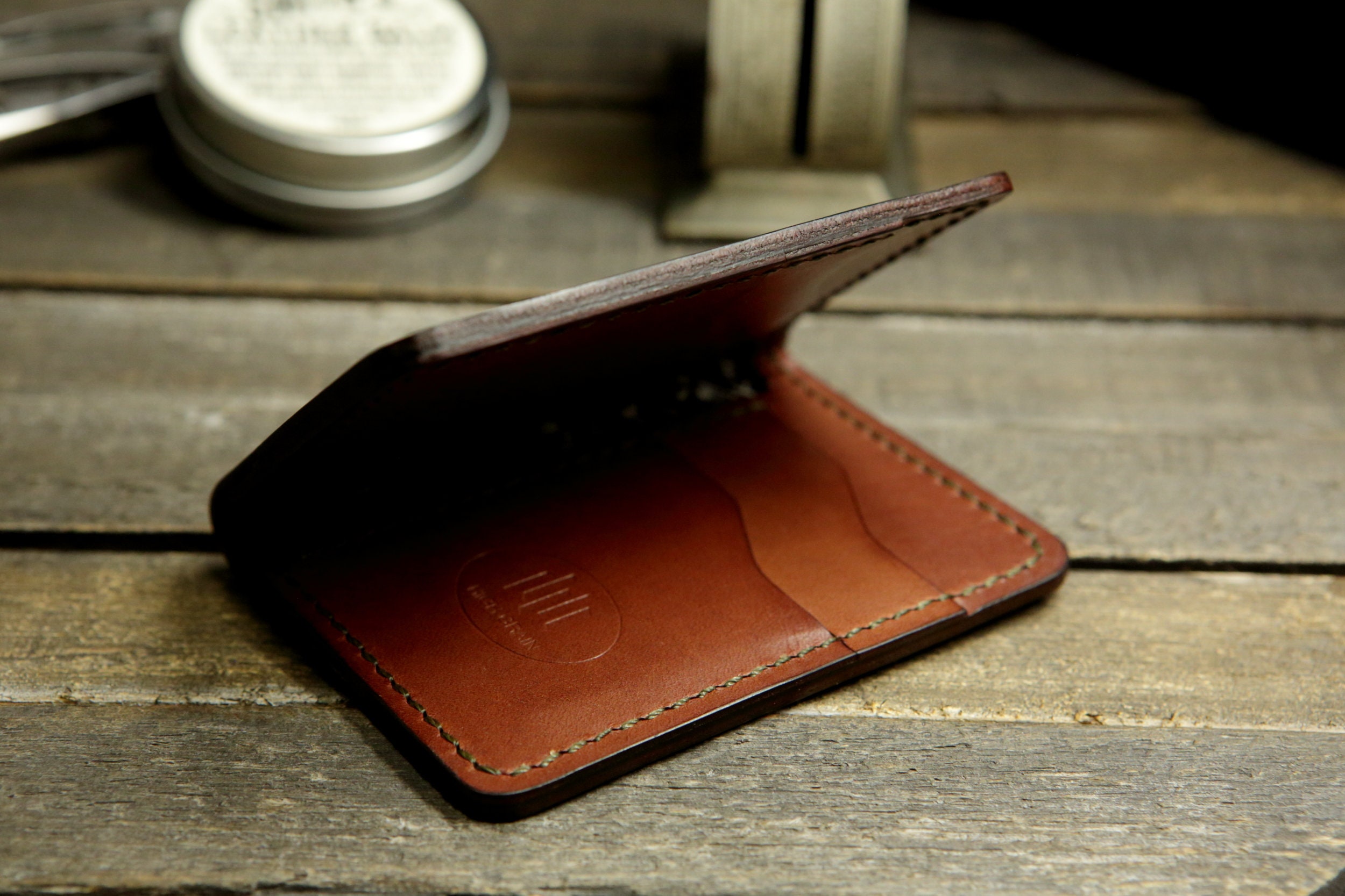 The Commander. A Handmade Leather Bi-fold Wallet With a - Etsy