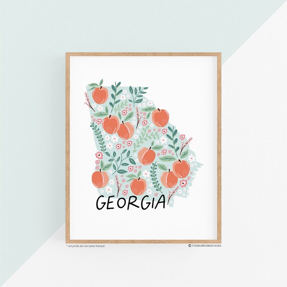 Georgia Art Print 50 States Collection - Etsy