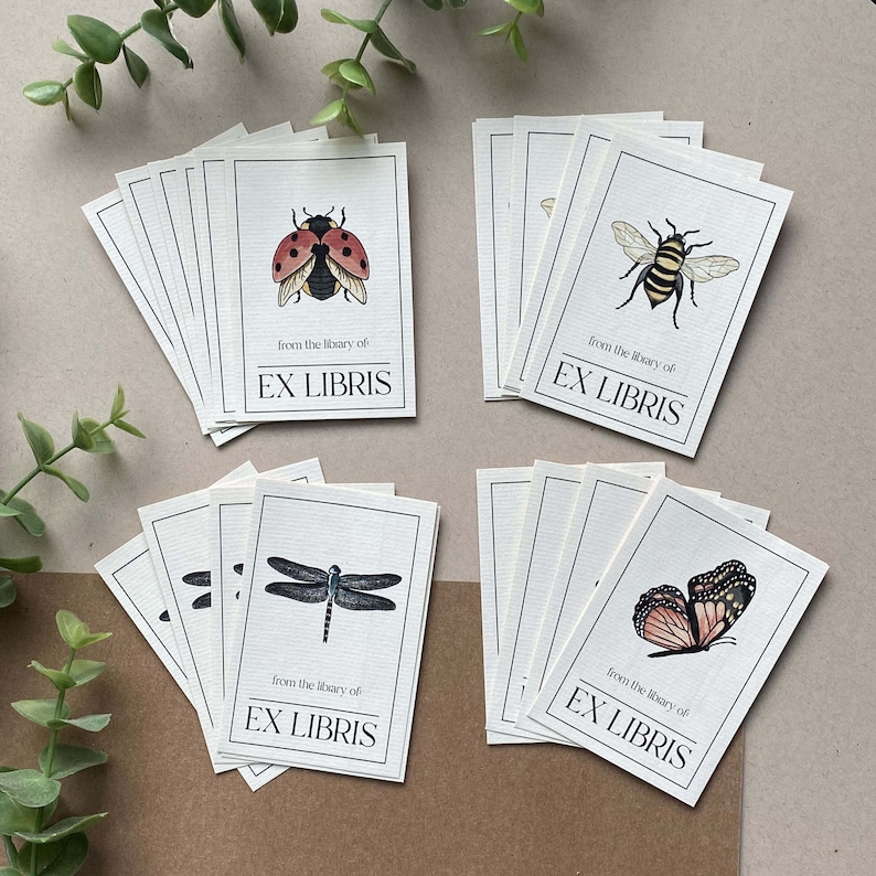 Dragonfly Bookplate, 2x3" Sticker Adhesive, 15 Count, Writable, Gift ...