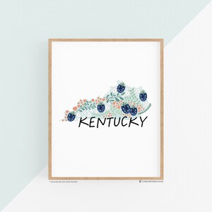 Kentucky Art Print 50 States Collection, Wall Decor, USA, State Art ...