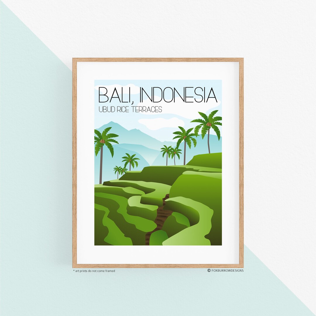 Bali Travel Art Print Ubud Rice Terraces, Wall Art, Wall Decor ...