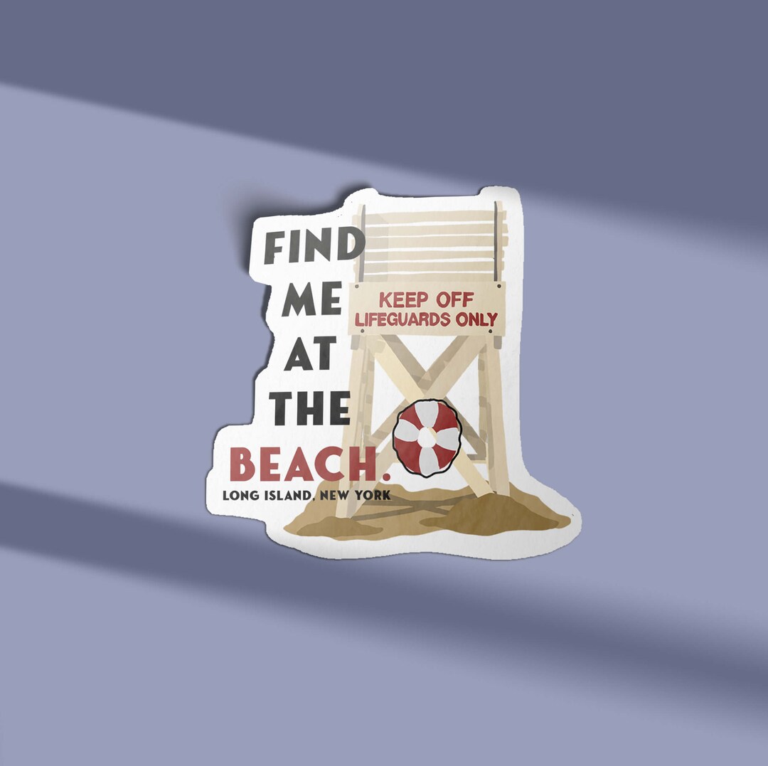 Long Island Lifeguard Sticker, 3x3 Die Cut Sticker, Lifeguard Decor ...