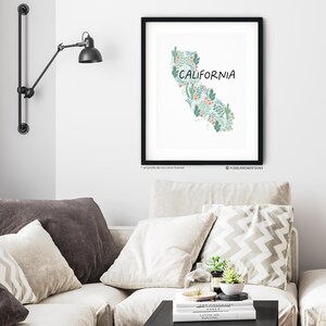 California Art Print 50 States Collection Wall Decor USA - Etsy