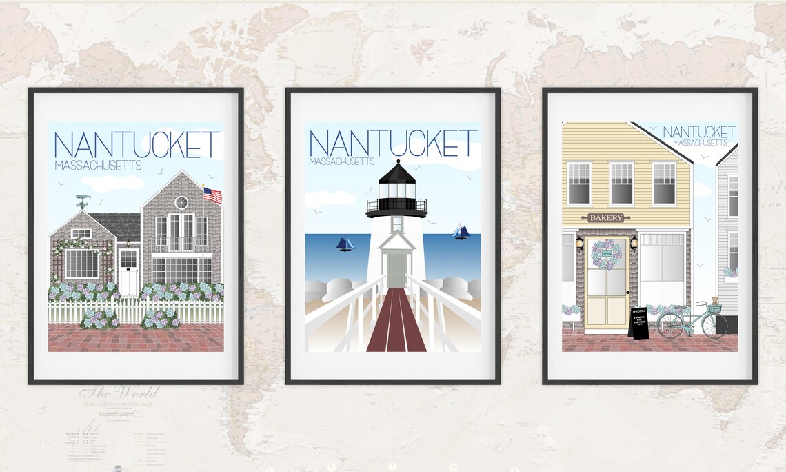 Nantucket Travel Art Print Whaling Museum | Etsy