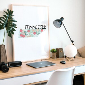 Tennessee Art Print - 50 States Collection, Wall Decor, USA, State Art ...
