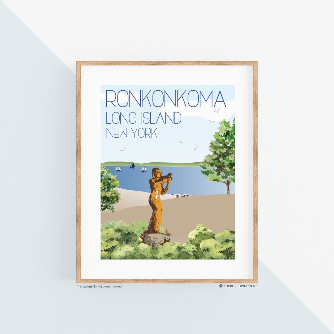 Ronkonkoma Long Island Travel Art Print, Wall Decor, Coastal Art, Long ...