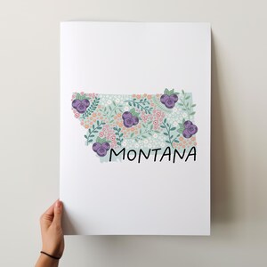 Montana Art Print - 50 States Collection, Wall Decor, USA, State Art ...