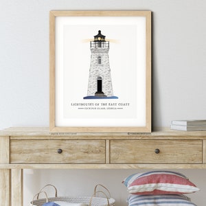 Cockspur Island, Lighthouses of the East Coast, Art Print, Wall Decor ...