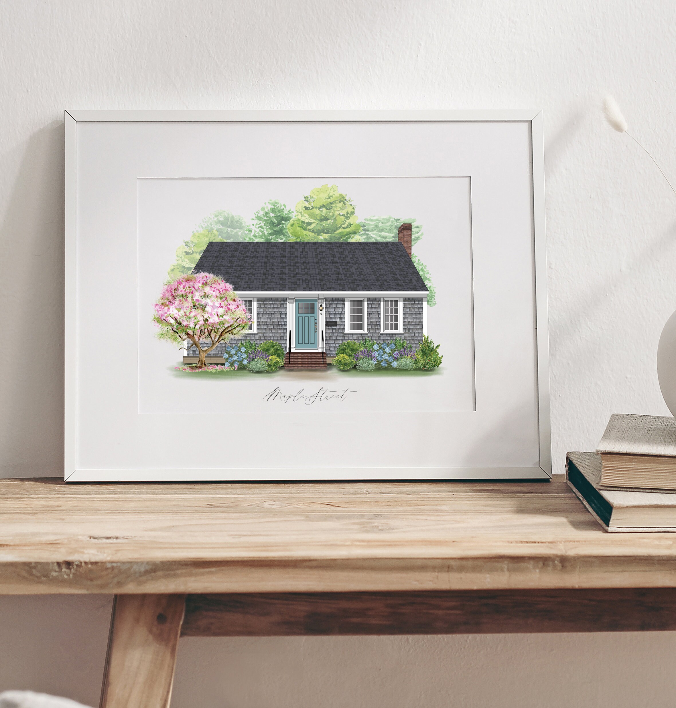 Custom Home Art Print, House Illustration, Housewarming Gift, Wedding ...