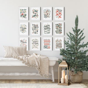 12 Days of Christmas Poster, Holiday Decor, Christmas Decor, Holiday ...