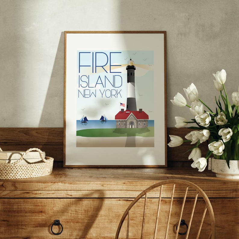 Fire Island, Long Island Travel Art Print, Wall Decor, Coastal Art ...