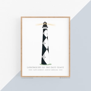 Cape Lookout, Lighthouses of the East Coast, Art Print, Wall Decor ...