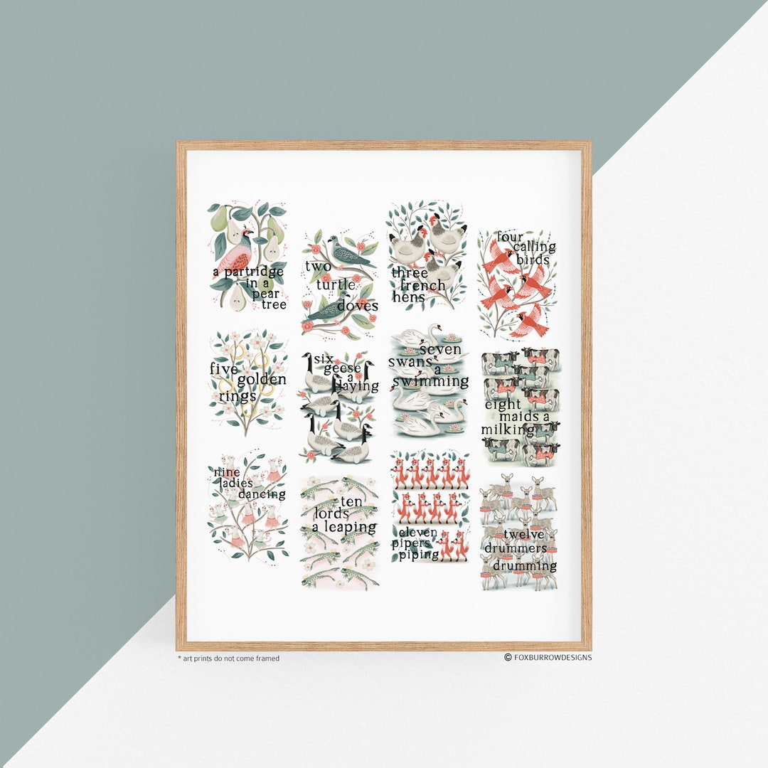 12 Days of Christmas Poster, Holiday Decor, Christmas Decor, Holiday ...