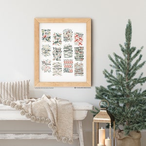 12 Days of Christmas Poster, Holiday Decor, Christmas Decor, Holiday ...