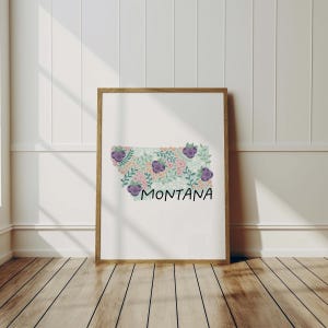 Montana Art Print - 50 States Collection, Wall Decor, USA, State Art ...