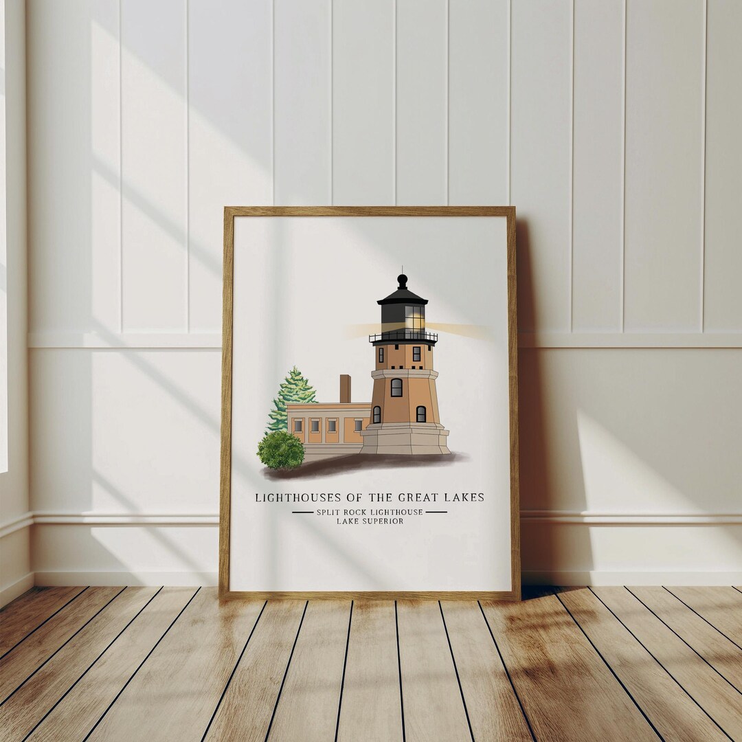 Split Rock Lighthouse, Lighthouses of the Great Lakes, Art Print, Wall ...