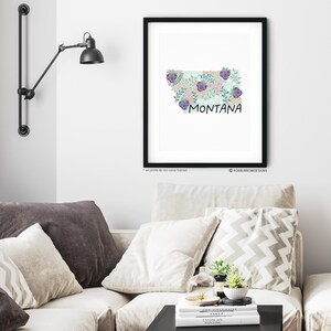 Montana Art Print 50 States Collection Wall Decor USA - Etsy
