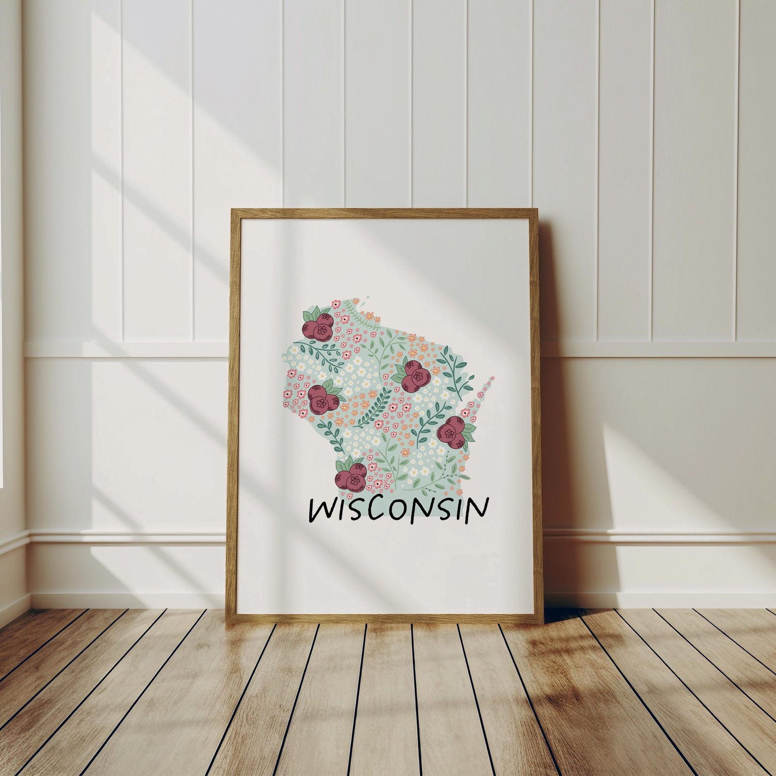 Wisconsin Art Print - 50 States Collection, Wall Decor, USA, State Art ...