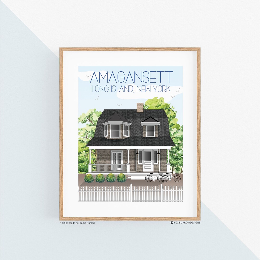 Amagansett Long Island Travel Art Print Wall Decor Coastal - Etsy
