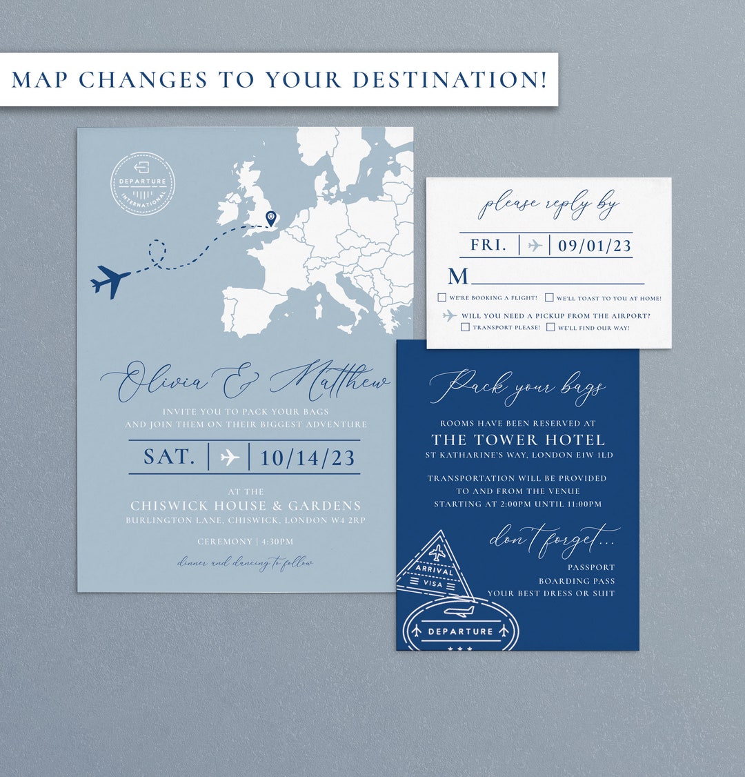 Destination Signature Wedding Invitation Suite - Etsy