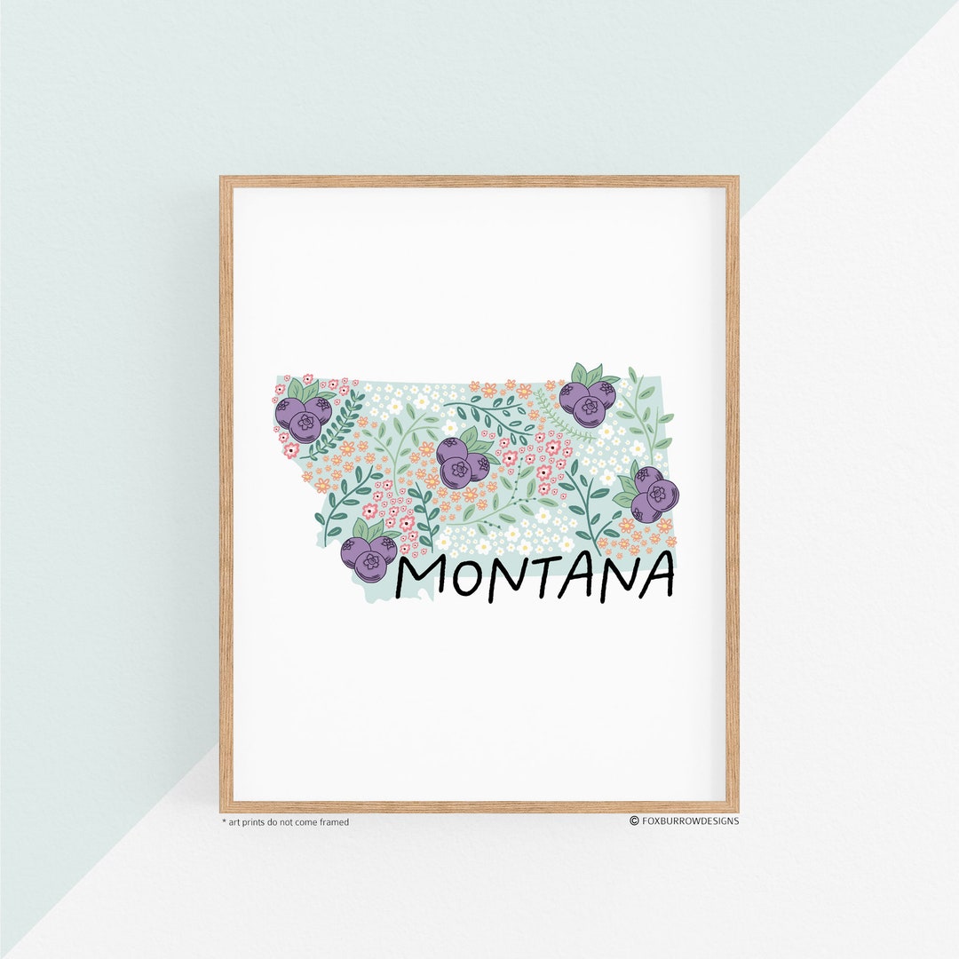 Montana Art Print 50 States Collection Wall Decor USA - Etsy