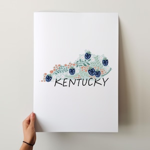 Kentucky Art Print - 50 States Collection, Wall Decor, USA, State Art ...