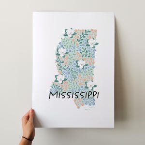 Mississippi Art Print - 50 States Collection, Wall Decor, USA, State ...