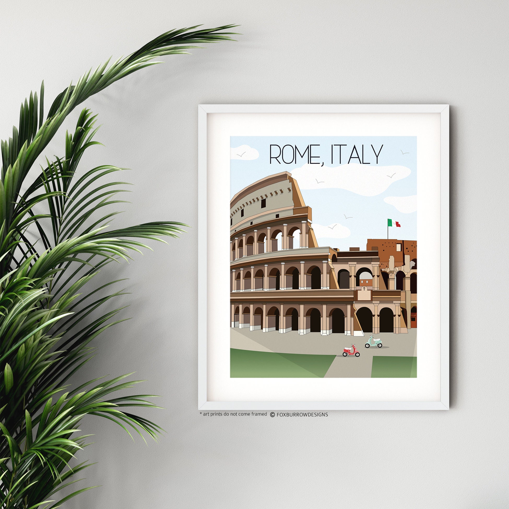 Italy Travel Art Print Rome Colosseum - Etsy
