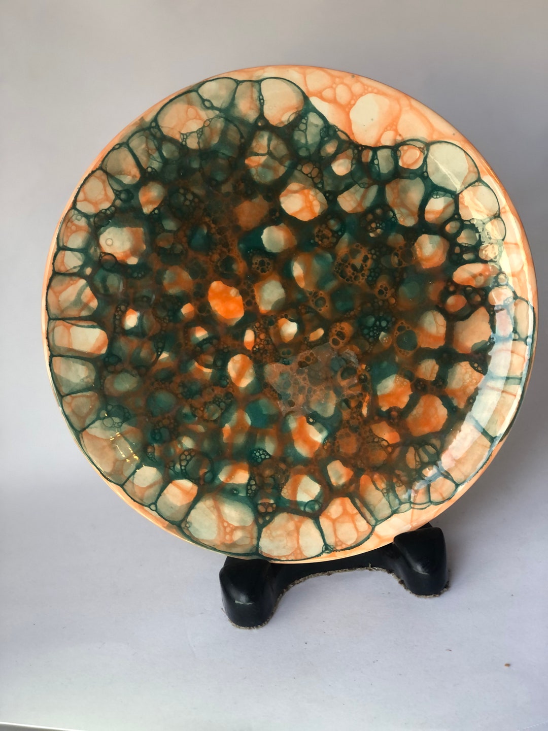 Vintage Bubble Glazed Ceramic Plate. - Etsy