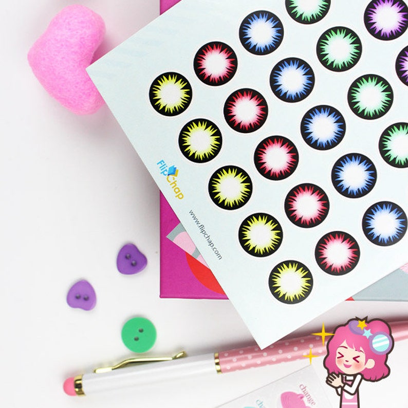 Classic Circle Lens Design Stickers, Planner Sticker, Calendar Sticker ...