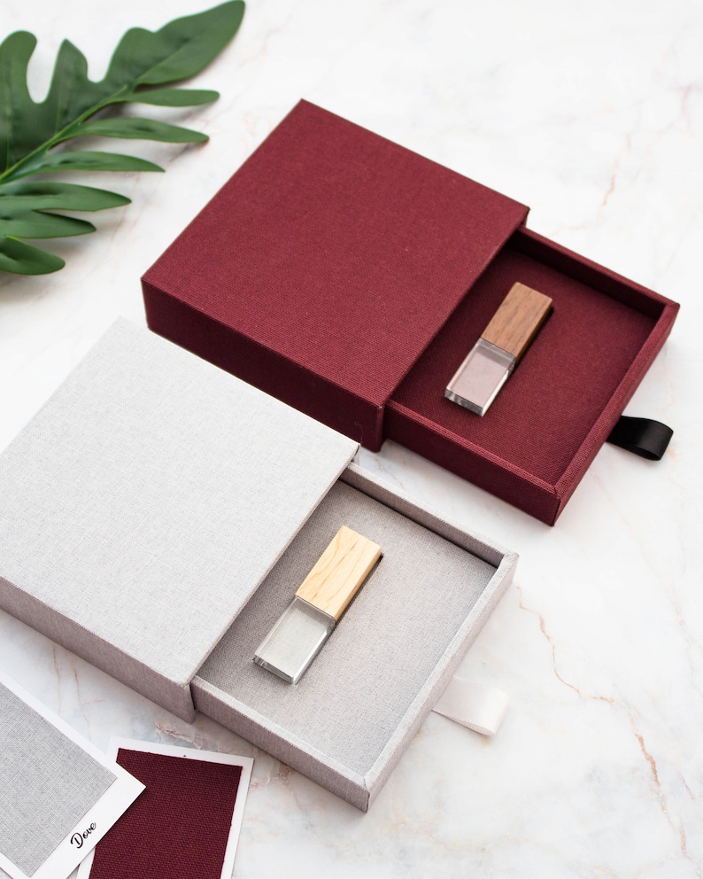 Petite Linen Slide Box for USB Drive; a Handmade Keepsake Storage Box ...