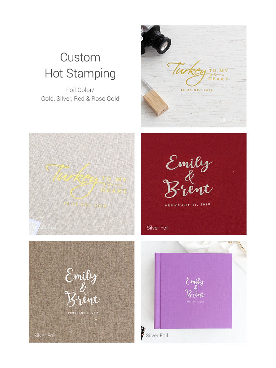 Custom Deboss / Emboss / Imprint and Gold / Silver Foil Hot - Etsy ...