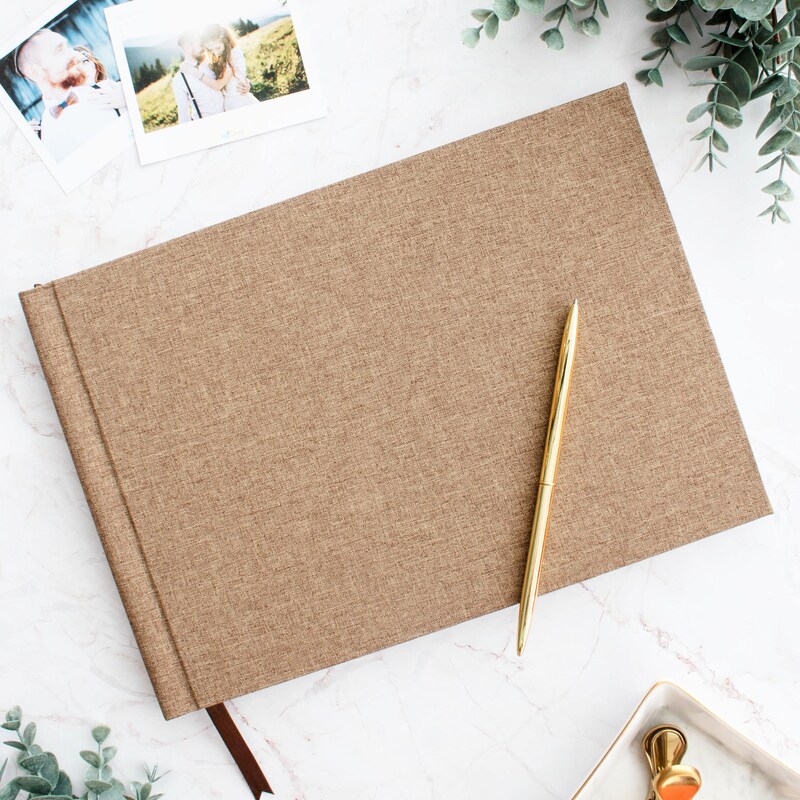 Linen Guest Book - Etsy