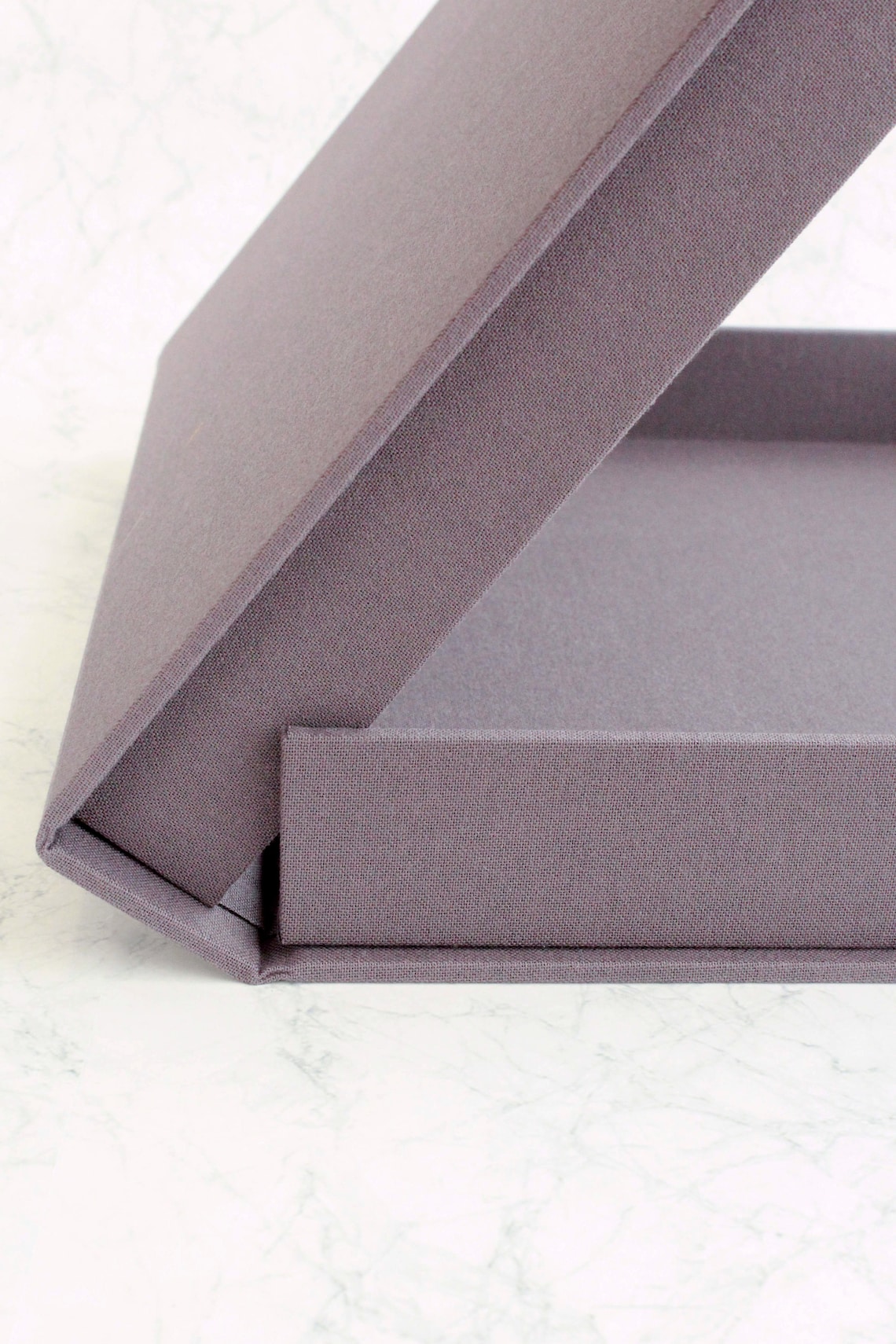 Clamshell Linen Box With Your Logo Stamping a Handmade - Etsy