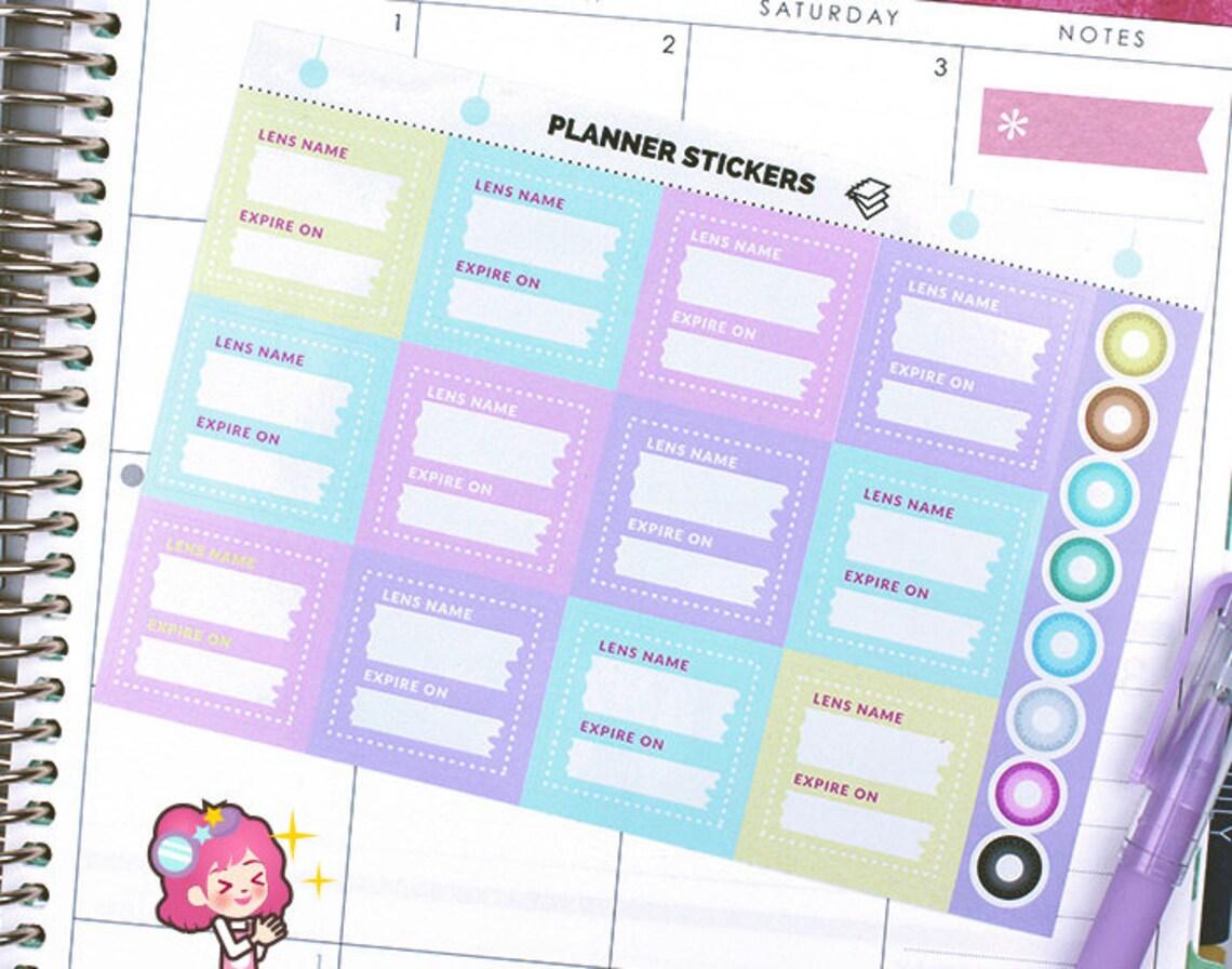 Color Contacts Expiration Reminder Stickers, Expired Contacts Sticker ...