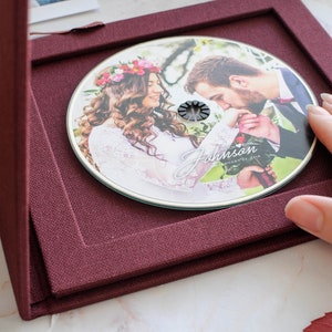 Linen CD & DVD Sleeve Box With Your Logo Stamping; a Handmade Keepsake ...