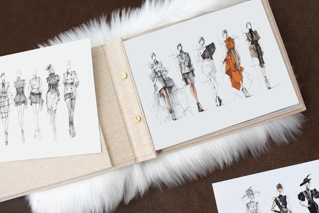 Fashion Design Journal Portfolio - US/A4/A3 Sketchbook, Lookbook ...