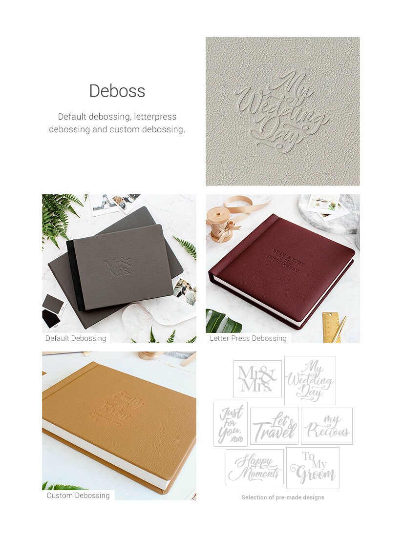Custom Deboss/hot Stamp on Leatherette or Linen Book - Etsy