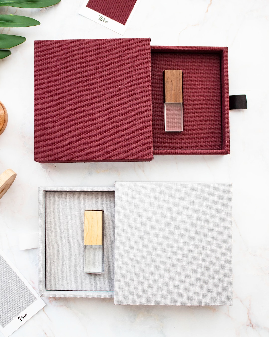 Petite Linen Slide Box for USB Drive; a Handmade Keepsake Storage Box ...