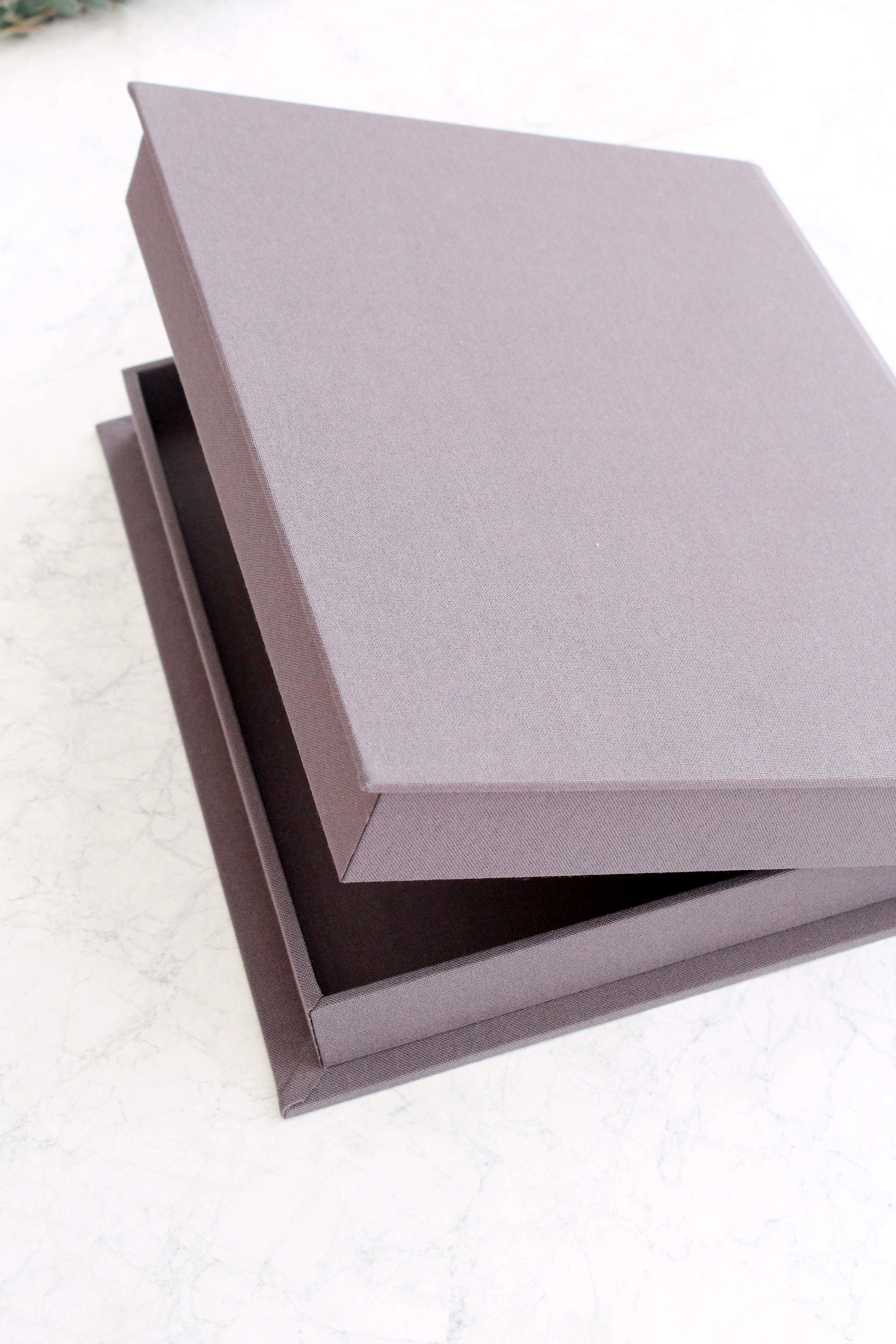 Clamshell Linen Box With Your Logo Stamping a Handmade Keepsake Storage ...