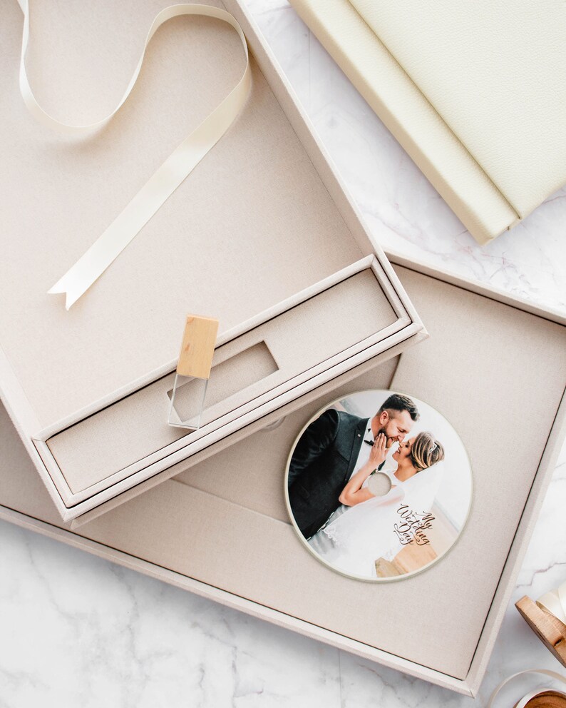 Handmade Linen Keepsake Box With USB & DVD Slot - Etsy