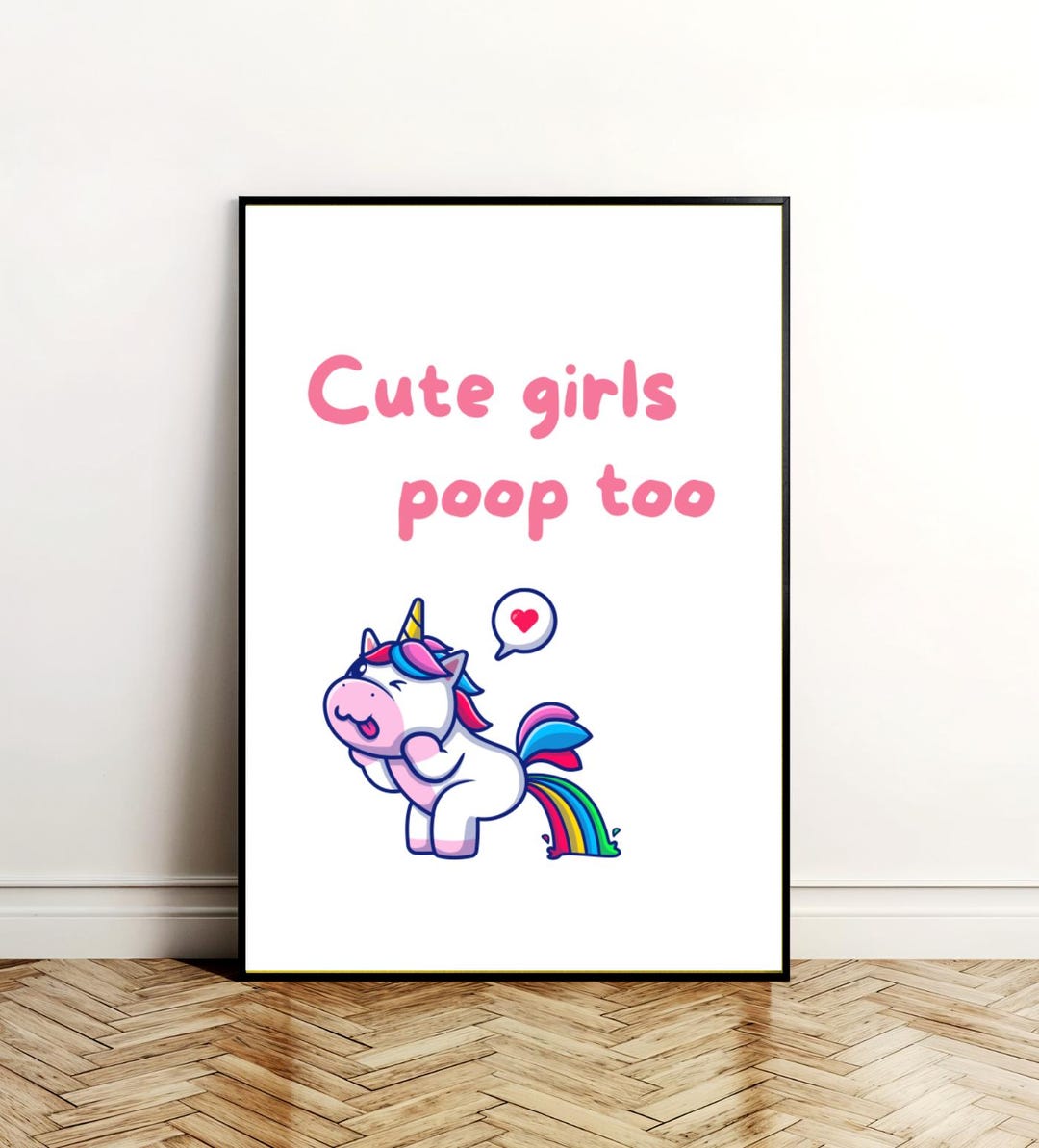 Toilet Humor Poster - Girls Poop Too! - Printable Toilet Wall ...